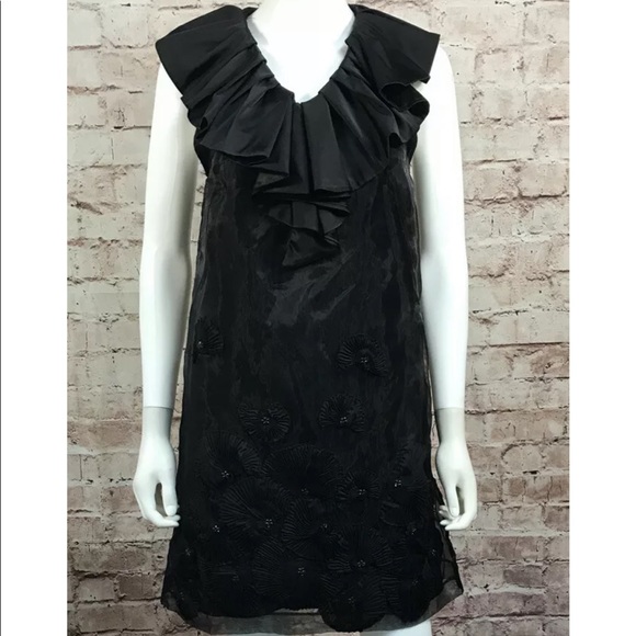 Ryu | Dresses | Ryu Black Dress Medium Semiformal Boutique Rosette ...